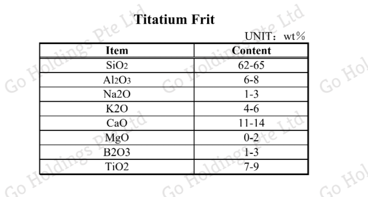 TITANIUM FRIT – Go Holdings Pte ltd